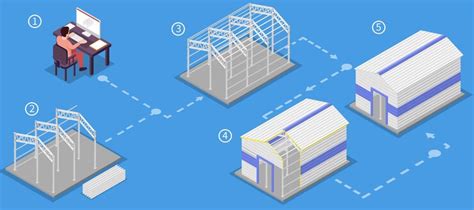 산업 건물 기술 구조 기호 아이소 메트릭 벡터 일러스트와 함께 금속 건설 Infographic 세트 무료 벡터