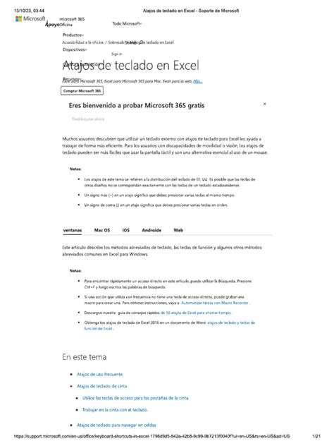 Atajos Excel Pdf