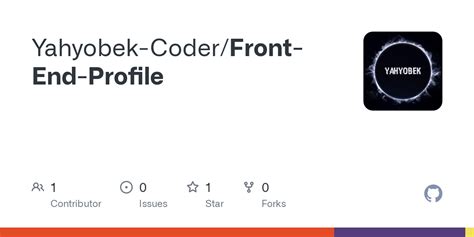Front End Profile Home Html At Main Yahyobek Coder Front End Profile