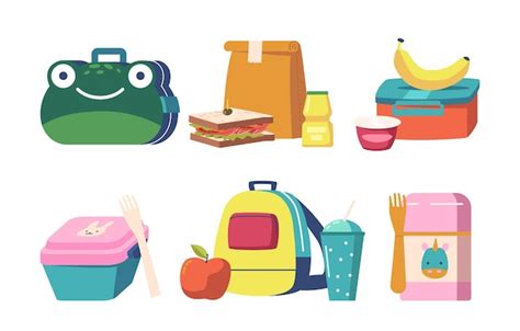 Juego De Fiambreras Escolares Colección Fiambrera De Diseño Infantil