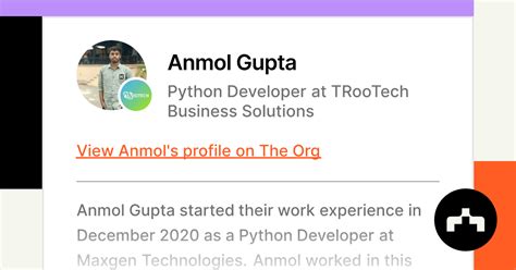 Anmol Gupta Python Developer At Trootech Business Solutions The Org
