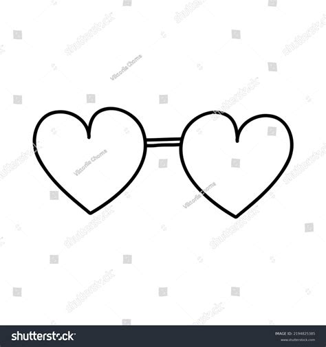 Hand Drawn Doodle Glasses Heart Shape Stock Vector Royalty Free