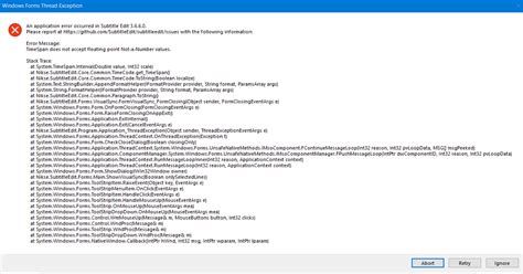 366 Low Priority Bug Subtitle Edit Semi Crashes When Using Visual Sync On Same Subtitle