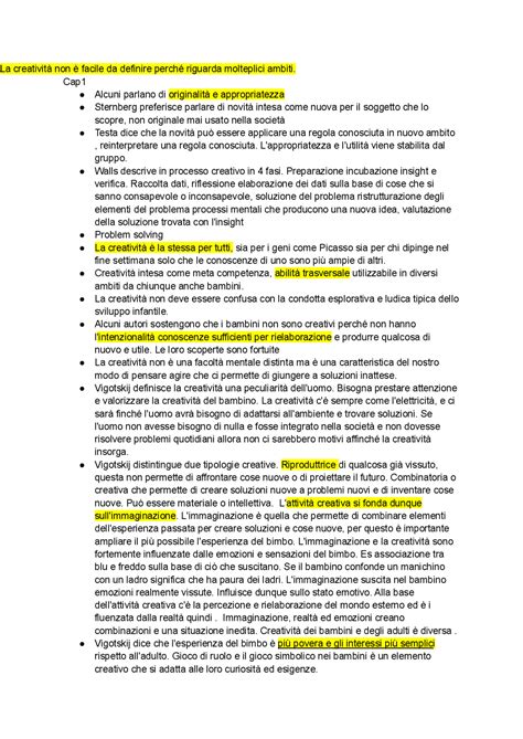 Educare Alla Creativita Dispense Di Pedagogia Docsity
