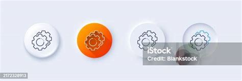 설정 기어 선 아이콘입니다 톱니바퀴 기호입니다 작업 과정 선 아이콘 벡터 3차원 형태에 대한 스톡 벡터 아트 및 기타 이미지 3차원 형태 개선 고급 Istock