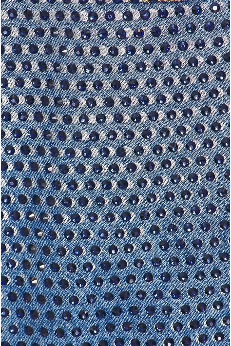 Area Crystal Embellished Mini Skirt In Medium Indigo Fwrd