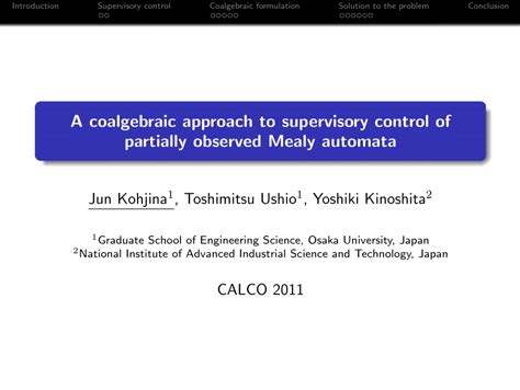 pdf a coalgebraic approach to supervisory control of partially