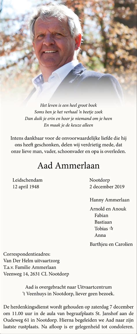 Aad Ammerlaan Overleden Adverteren Pijnacker Nootdorp Telstar Online Krant En Online