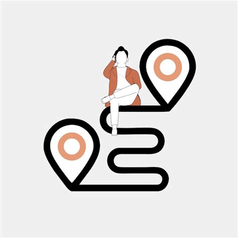 premium vector a man sits talking with his phone on a map and uses a