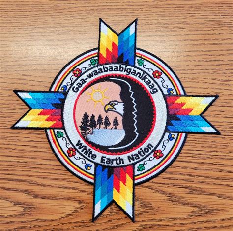 1 Large White Earth Nation Logo White Earth Reservation Patch 8x8 For