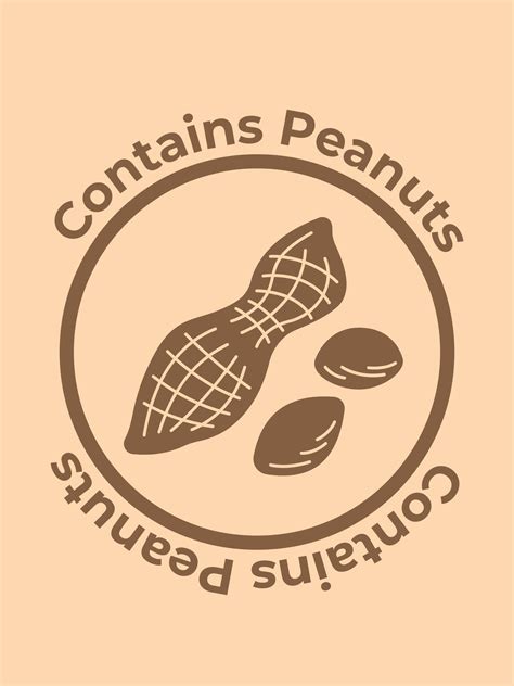 Contains Peanuts Label Sticker Icon Silhouette Sign Illustration