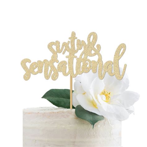 Sixty And Sensational Cursive Banner Gold Glitter Script Etsy