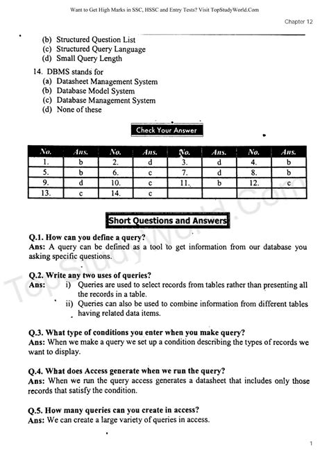 Chapter 12 Using Queries In Access Notes In Pdf [12th Class] Top