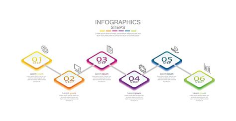 프레 젠 테이 션 비즈니스 추상적 인 배경 인포 그래픽 템플릿 6 단계 브로셔와 함께 화려한 템플릿 Psd 다운로드 디자인 자료 다운로드