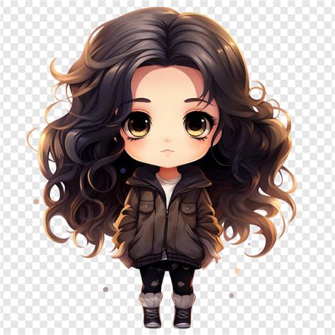 A Girl With Long Hair And A Brown Jacket Premium Ai Generated Psd