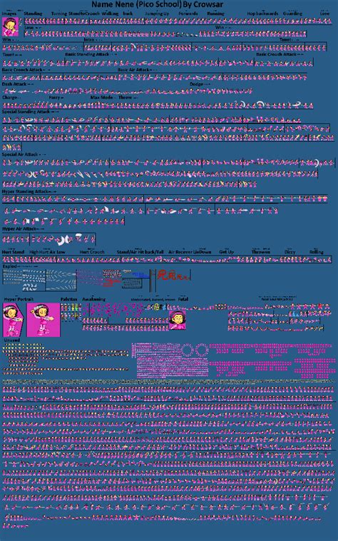 Nene Picos School Sprite Sheet By Crowsar On Newgrounds