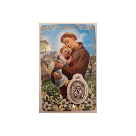 Estampa De San Antonio De Padua Con Medalla Y Oración Estampería San José