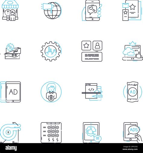 Mobile Nerking Linear Icons Set Wi Fi Lte Hotspot Signal Roaming