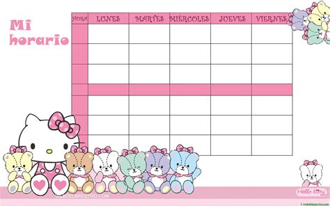 Plantillas De Horarios Horario Escolar Imprimible Plantilla Horario