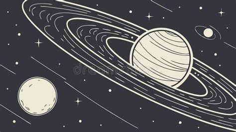 Ringed Planet And Stars In Space Vector Design Generative Ai Stock Vector Illustration Of