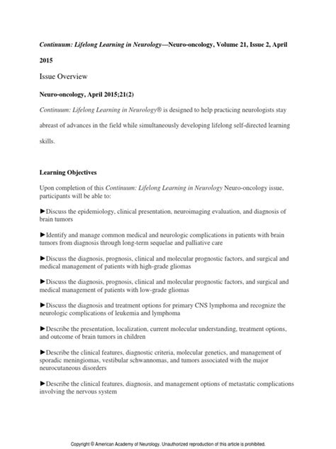 Vol 21 2 Neuro Oncology 2015 Pdf Neurology Brain Tumor