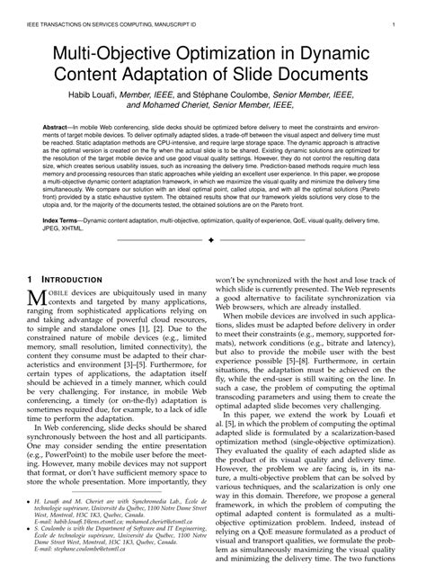 Pdf Multi Objective Optimization In Dynamic Content Adaptation Of
