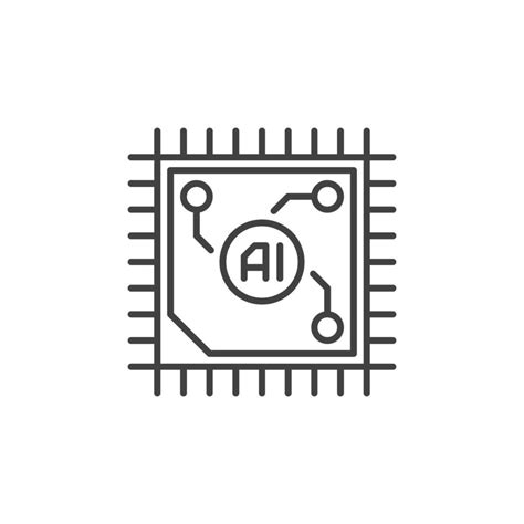 Processor With AI Vector Artificial Intelligence CPU Concept Outline