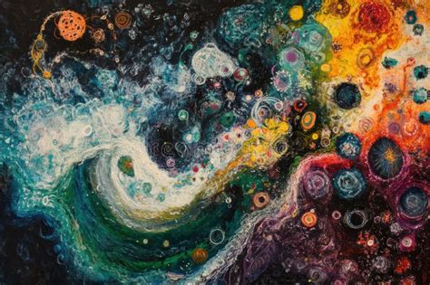 Intricate Abstract Representation Of Swirling Bacteria And Microbes In Vibrant Liquid