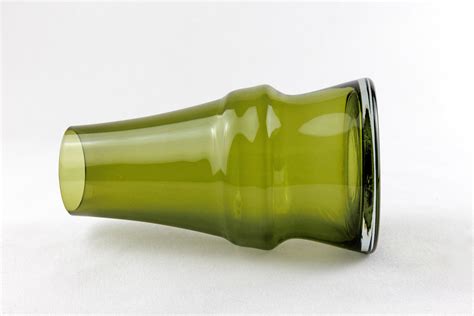 Vintage Olive Green Mid Century Riihimaki Glass Vase Finnish Etsy