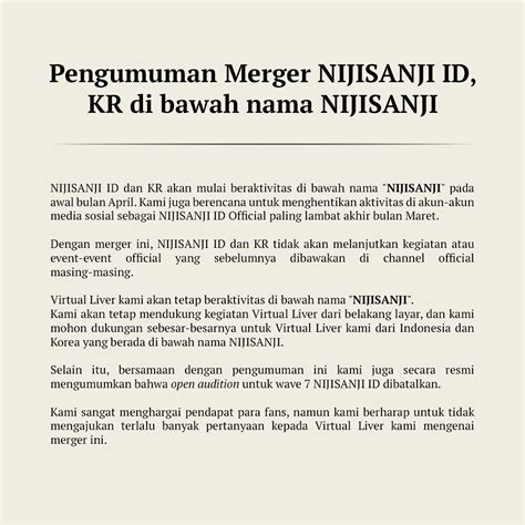 Merger Nijisanji Id Dan Nijisanji Kr Menjadi Nijisanji Virtuacorner