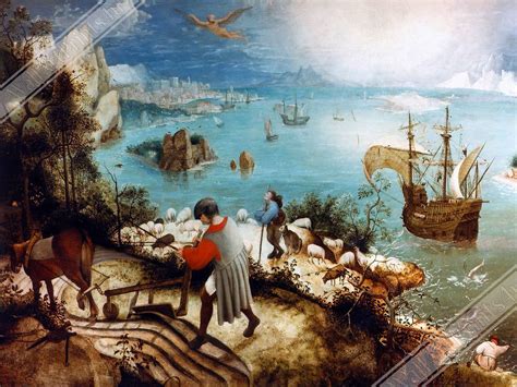 Fall Of Icarus Poster Vintage Icarus Print Pieter Bruegel The Elder Uk Eu Usa Domestic Shipping