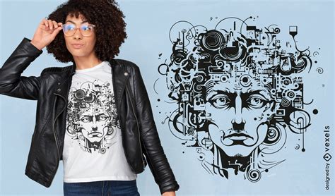 Descarga Vector De Diseño De Camiseta De Retrato Abstracto