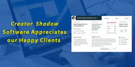 Creator Shadow Software Appreciates Our Happy Clients Creator Shadow
