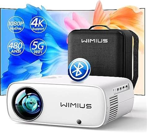 Wimius Projector With Wifi And Bluetooth Native 1080pmovie Projector