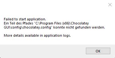 GUI Crashing On Startup Missing Config Issue 737 Chocolatey