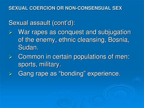 Ppt Sexual Coercion Or Non Consensual Sex Powerpoint Presentation