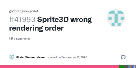Sprite3d Wrong Rendering Order · Issue 41993 · Godotenginegodot · Github