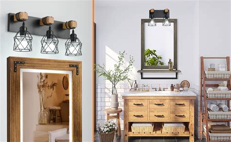 Farmhouse Vanity Light Fixture 3 Light Bathroom Lighting Black
