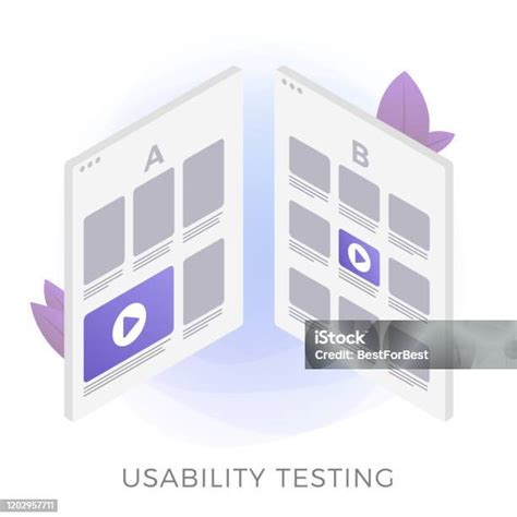 使いやすさのテストフラット ベクトル アイコンの概念テスト用の 2 つの異なる Ui Web アプリ インターフェイスのプロトタイプab比較と