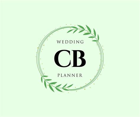 Cb Initials Letter Wedding Monogram Logos Collection Hand Drawn Modern Minimalistic And Floral
