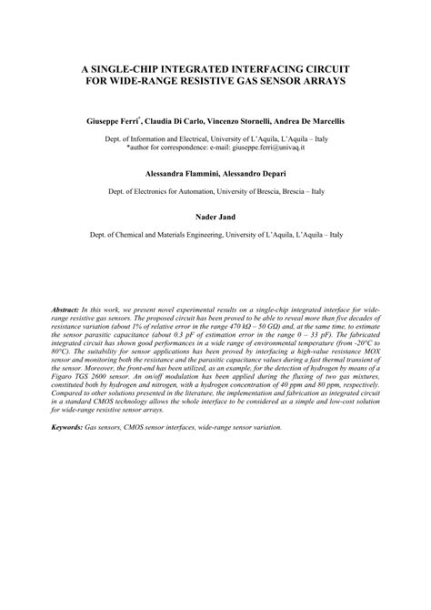 Pdf A Single Chip Integrated Interfacing Circuit For Wide Range