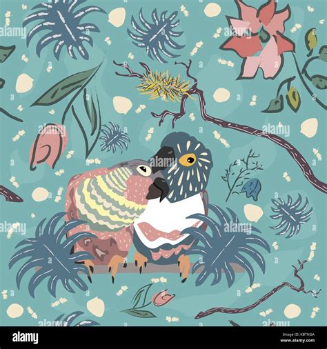 Parrot Birds Seamless Pattern Vector Illustration Stock Vector Image And Art Alamy