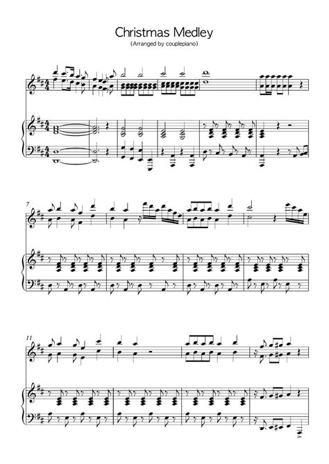 Couple Piano Christmas Carol Medley 크리스마스 캐롤 메들리 4hands Piano Sheet
