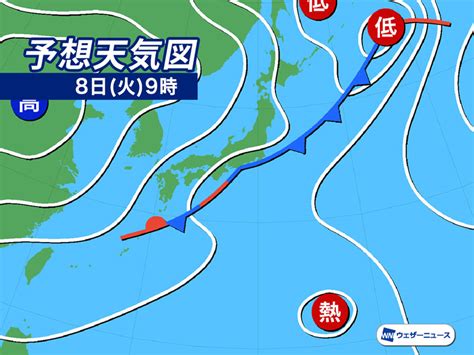 明日10月8日火の天気予報 関東は冷たい雨の一日に 日本海側は天気回復傾向 ウェザーニュース