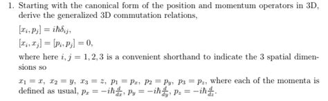 Solved How Does One Derive The 3d Commutation Relations