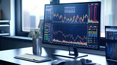 รูปพื้นหลังภาพประกอบ 3 มิติของการซื้อขายด้วยคอมพิวเตอร์และการวิเคราะห์ตลาดหุ้น พื้นหลัง พ่อค้า