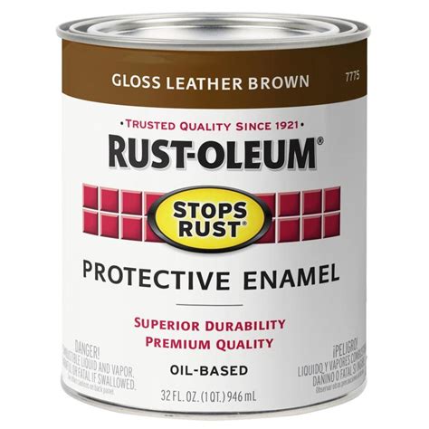 Rust Oleum Stops Rust Leather Brown Gloss Oil Based Enamel Interior