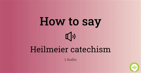 How To Pronounce Heilmeier Catechism