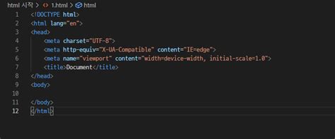 Html 시작 기본 구조가 되는 뼈대 만들기 시맨틱 태그