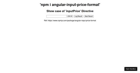 Angular Input Price Format Forked Codesandbox
